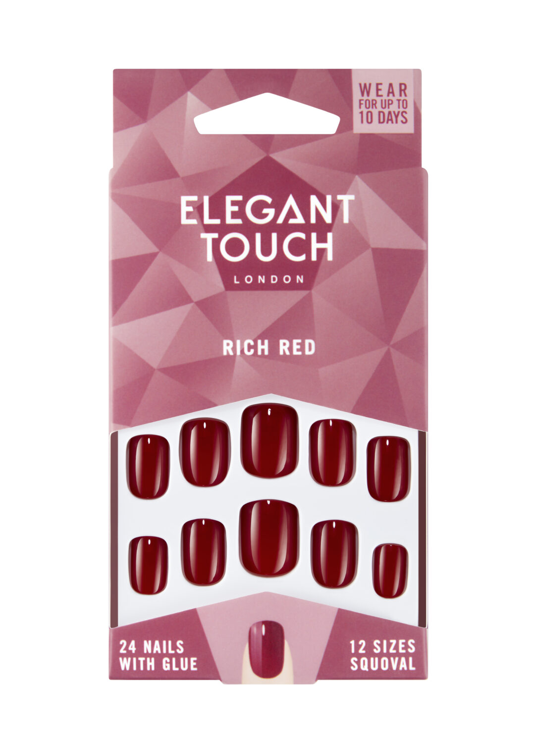 6KPL Elegant Touch Colour Nails - Rich Red - Love Beauty oy